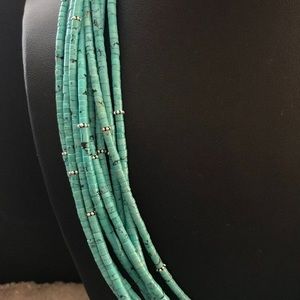 Jewelry | Ss Multi Strand Turquoise Bead Necklace 2 Inch | Poshmark